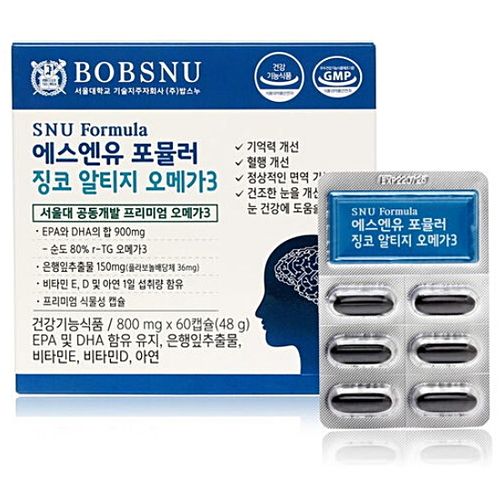밥스누(BOBSNU) 에스엔유 포뮬러 징코 알티지 오메가3 효능, 부작용, 실제 후기, 성분, 복용법 (2025) | 필라이즈
